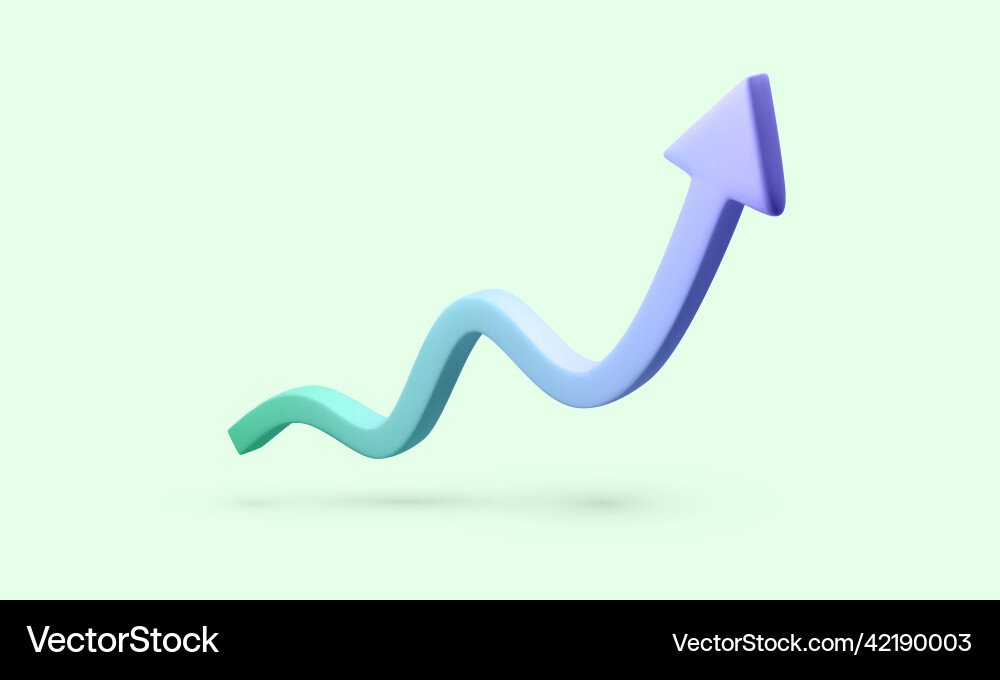 3d realistic arrow up show success Royalty Free Vector Image