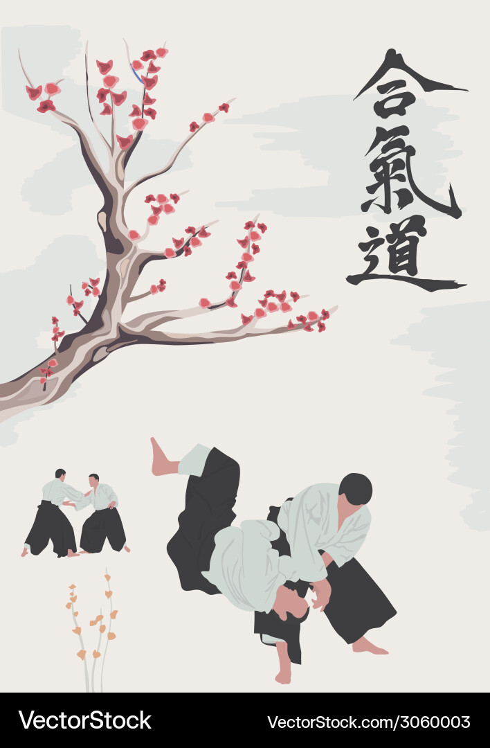 Aikido occupations Royalty Free Vector Image - VectorStock