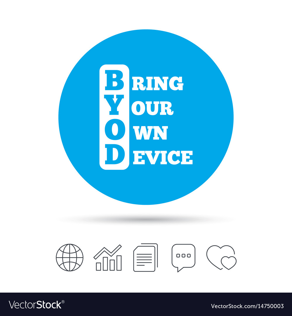 Byod sign icon bring your own device symbol Vector Image
