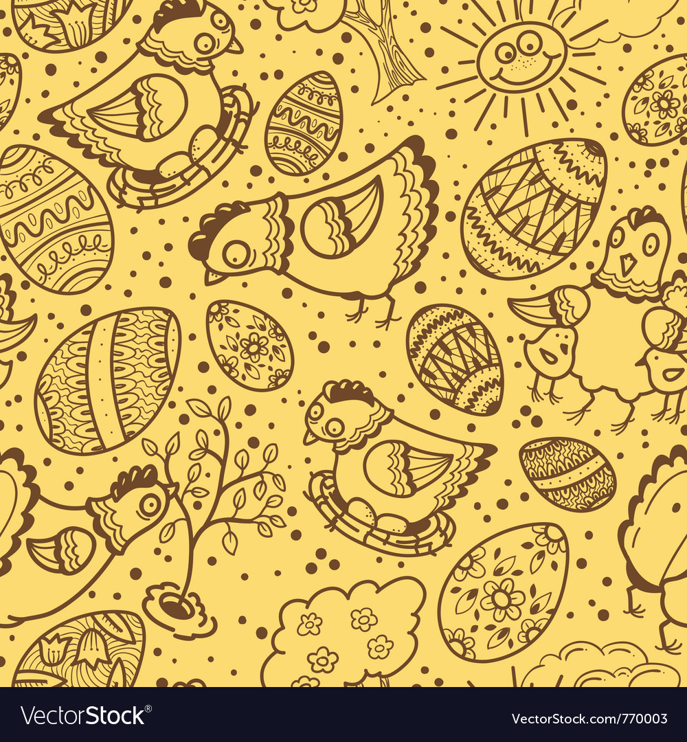 Cute easter seamless Royalty Free Vector Image