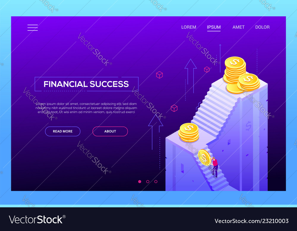 Financial success - modern isometric web Vector Image Financial success - modern isometric web Vector Image