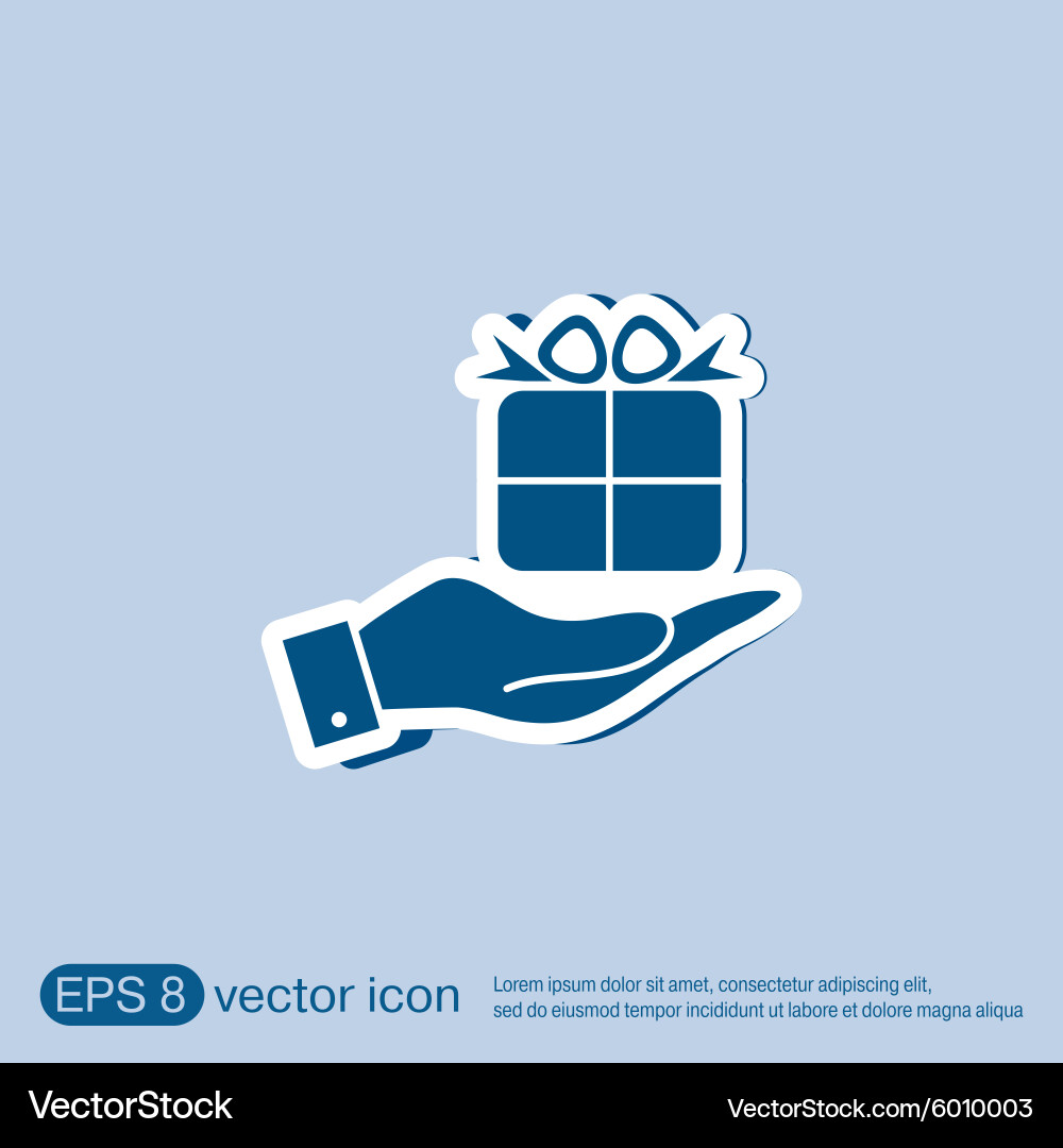 Hand holding a holiday gift box icon Royalty Free Vector