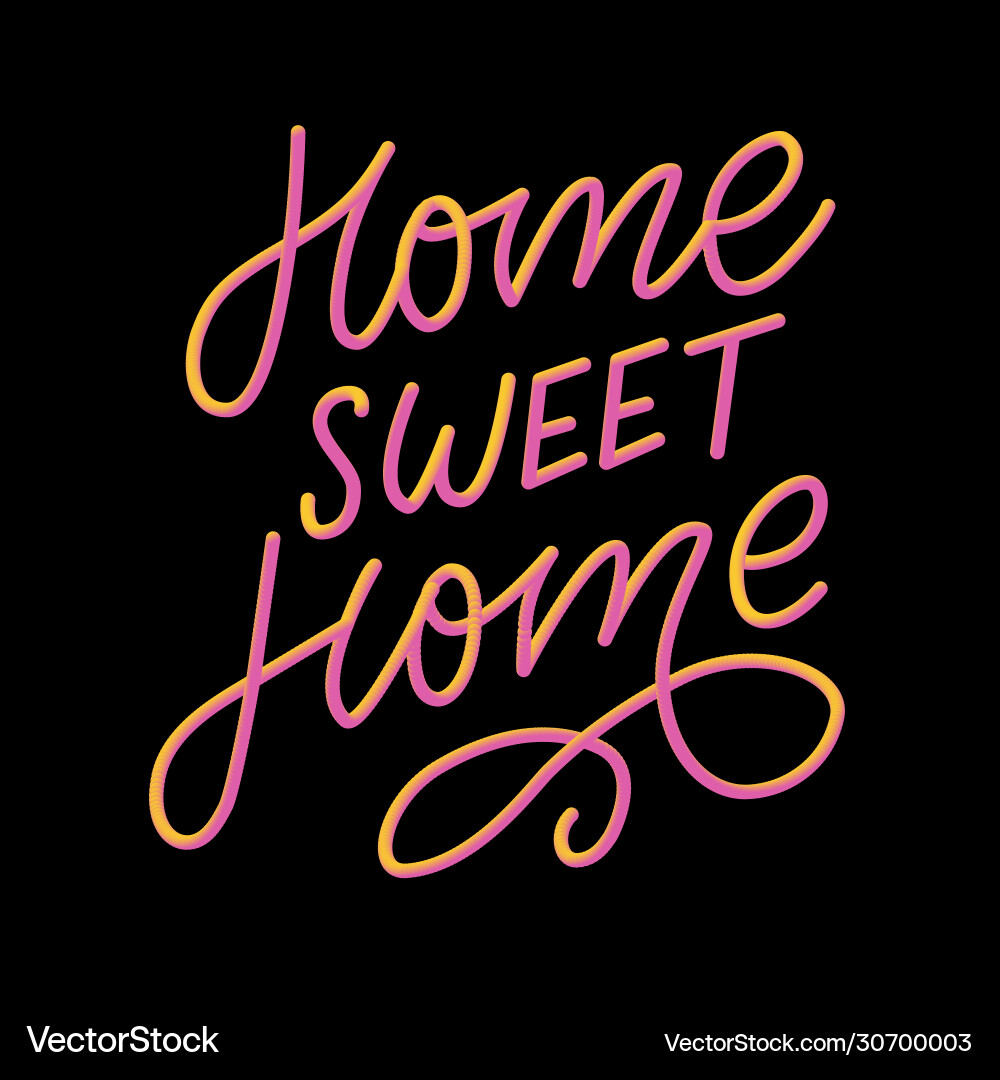 Home sweet hand lettering quarantine Royalty Free Vector