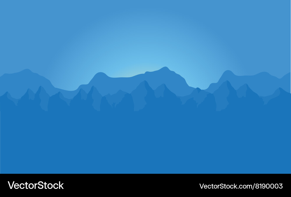 Landscape of blue mountains Royalty Free Vector Image