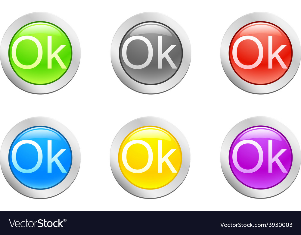 Ok button Royalty Free Vector Image - VectorStock