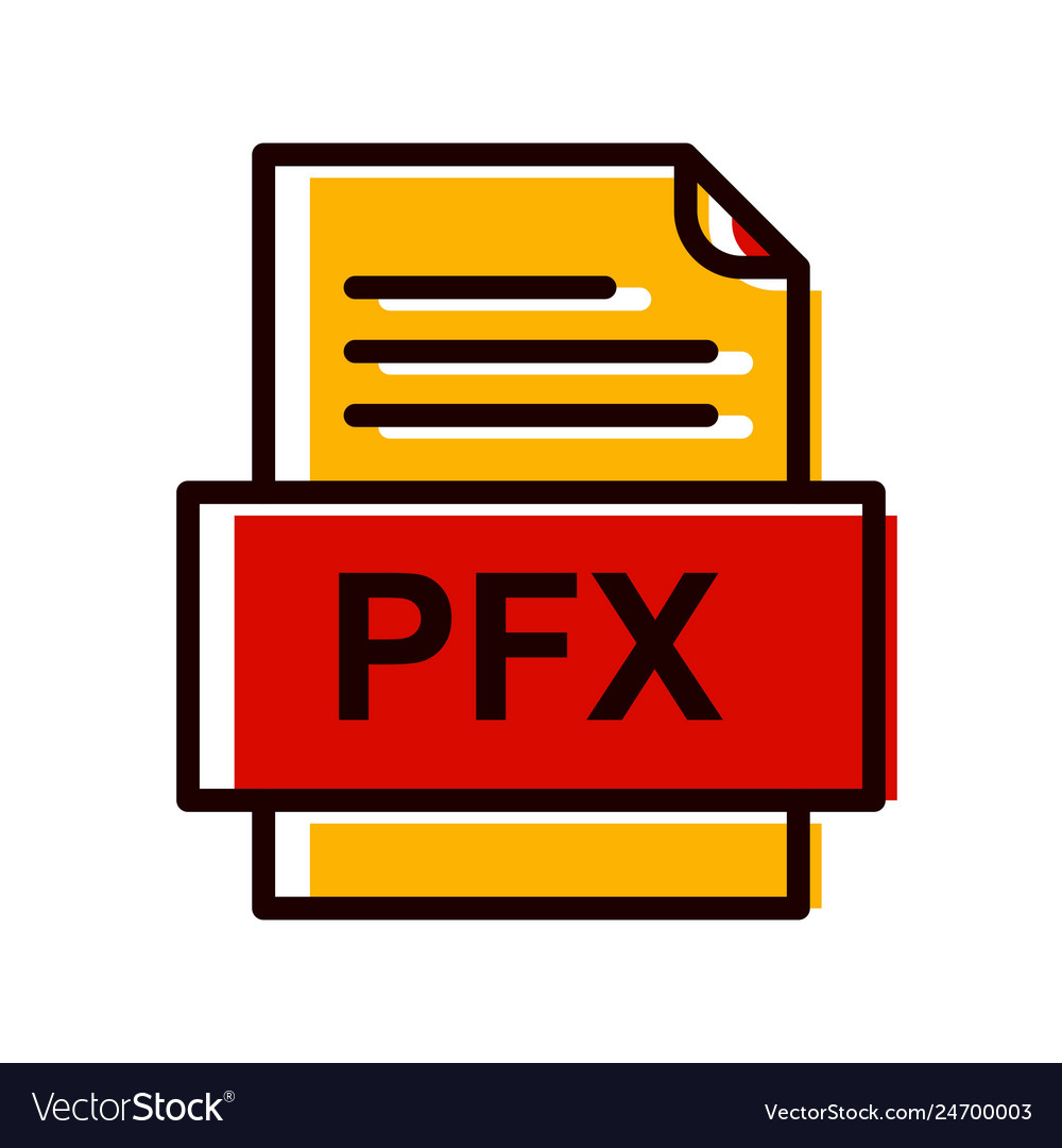 Pfx file document icon Royalty Free Vector Image