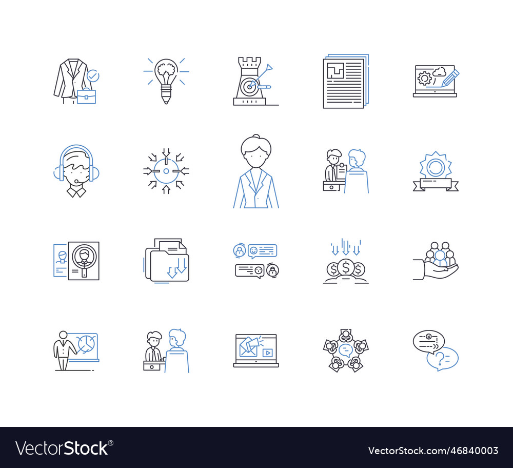 Prototype testing line icons collection Royalty Free Vector