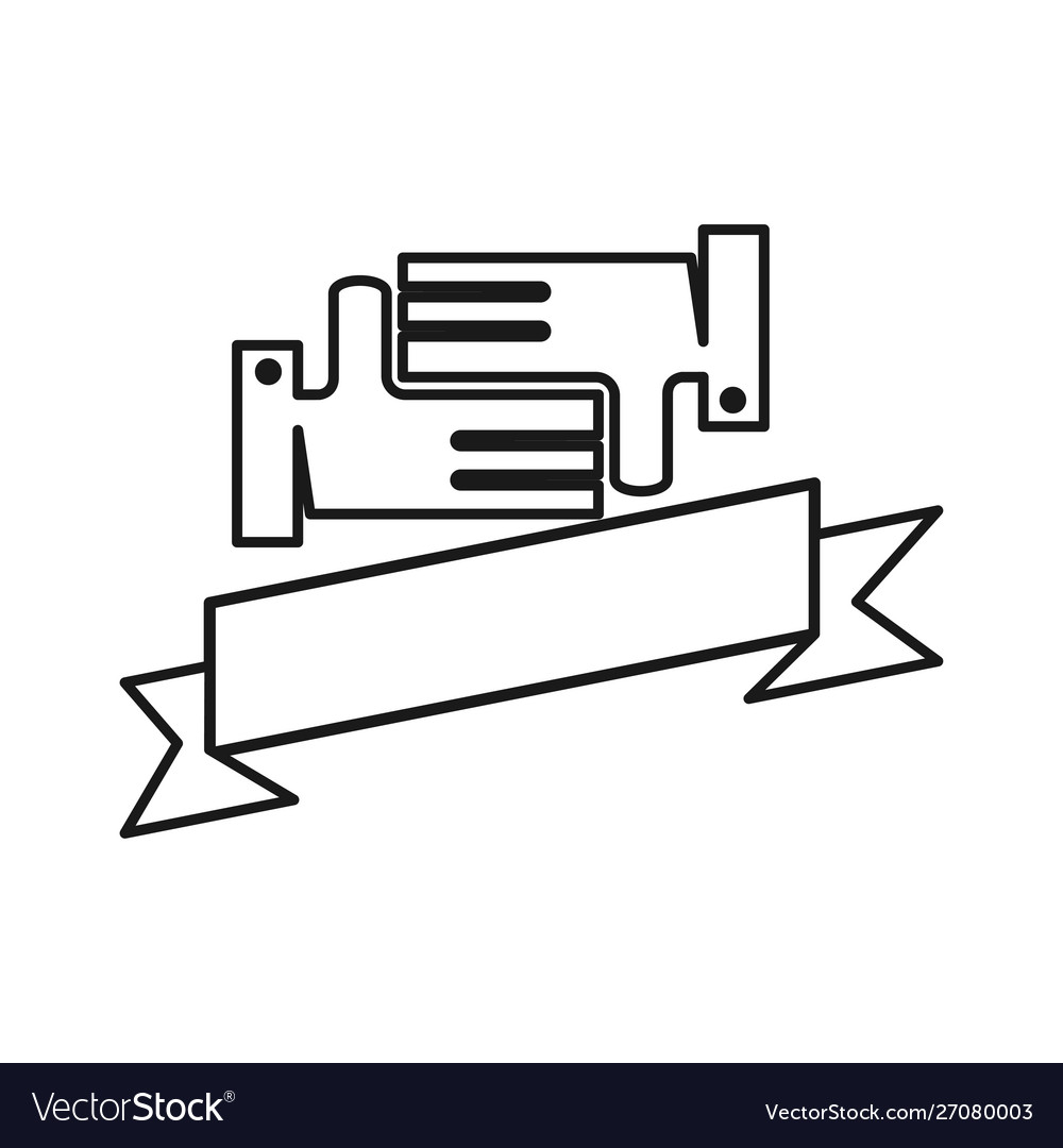 Ribbon empty hand commitment teamwork together Vector Image
