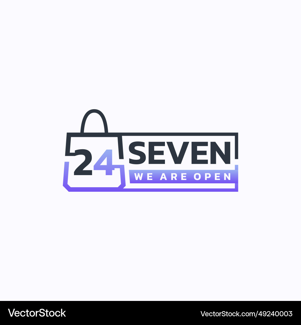 Twenty four hour shop service logo design Vector Image