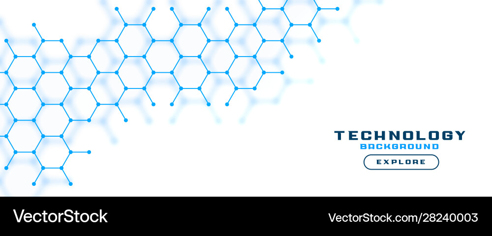 White background with blue hexagon lines pattern Vector Image