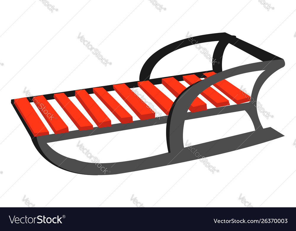 Winter sled on white background Royalty Free Vector Image