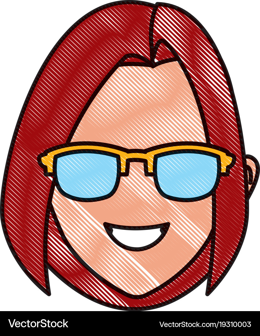 Woman face with sunglasses Royalty Free Vector Image