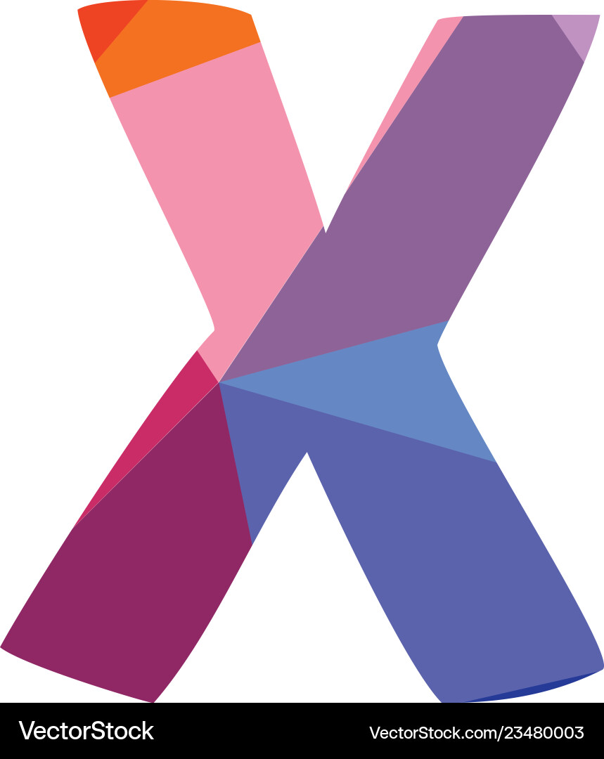 X pastel letter isolated on white background Vector Image