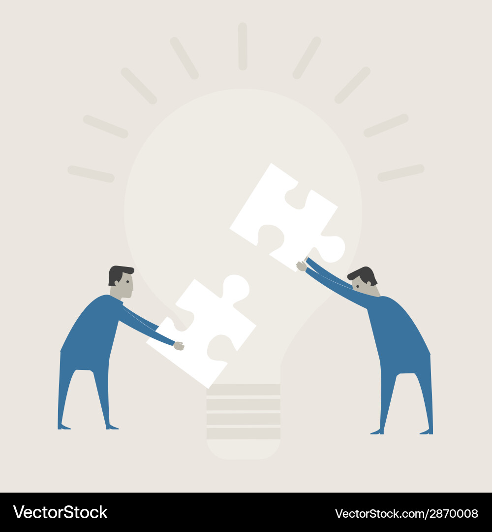 A creative young cartoon businessman and Vector Image