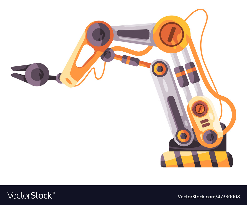 Articulated robotic arm technology industrial Vector Image