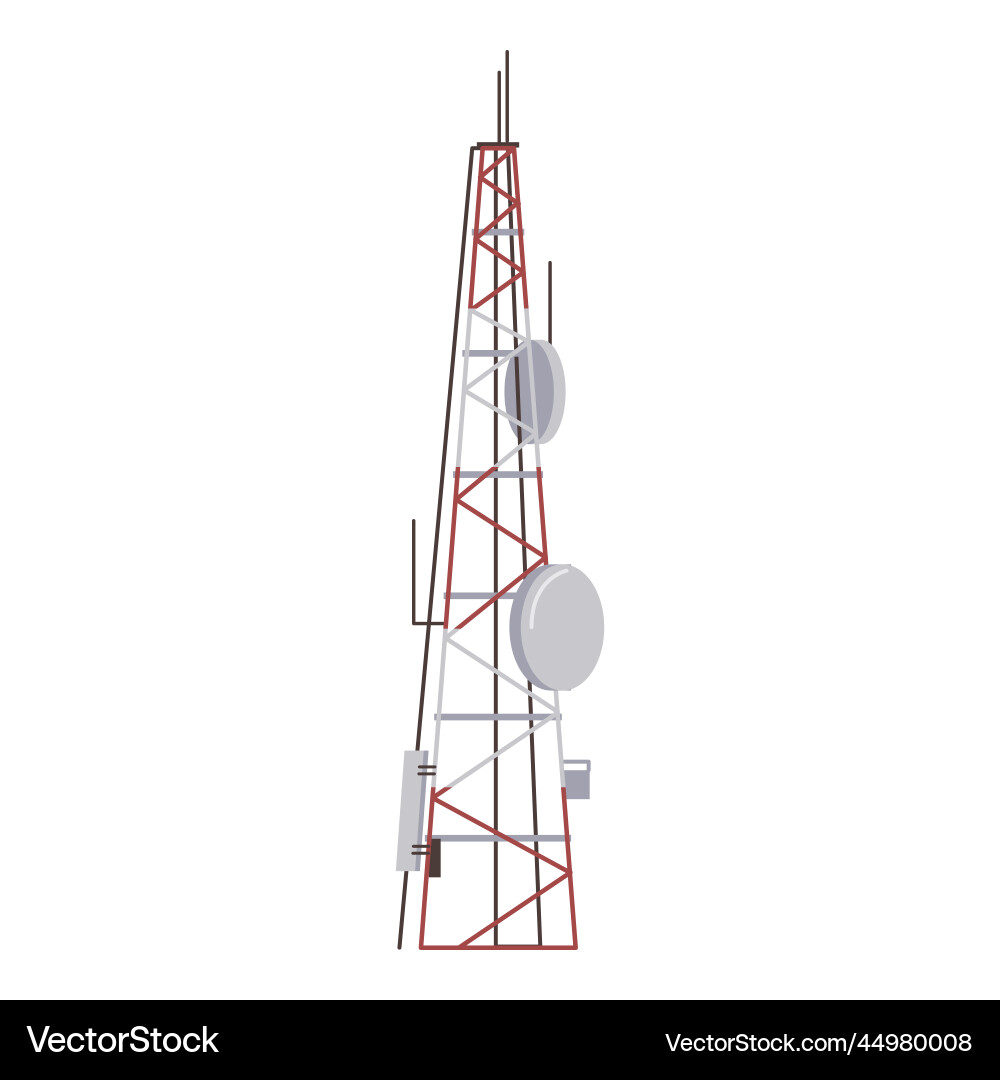 Cell antenna tower isolated color icon Royalty Free Vector