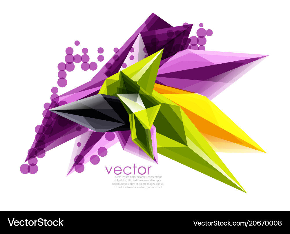 Color glass crystals on white background Vector Image