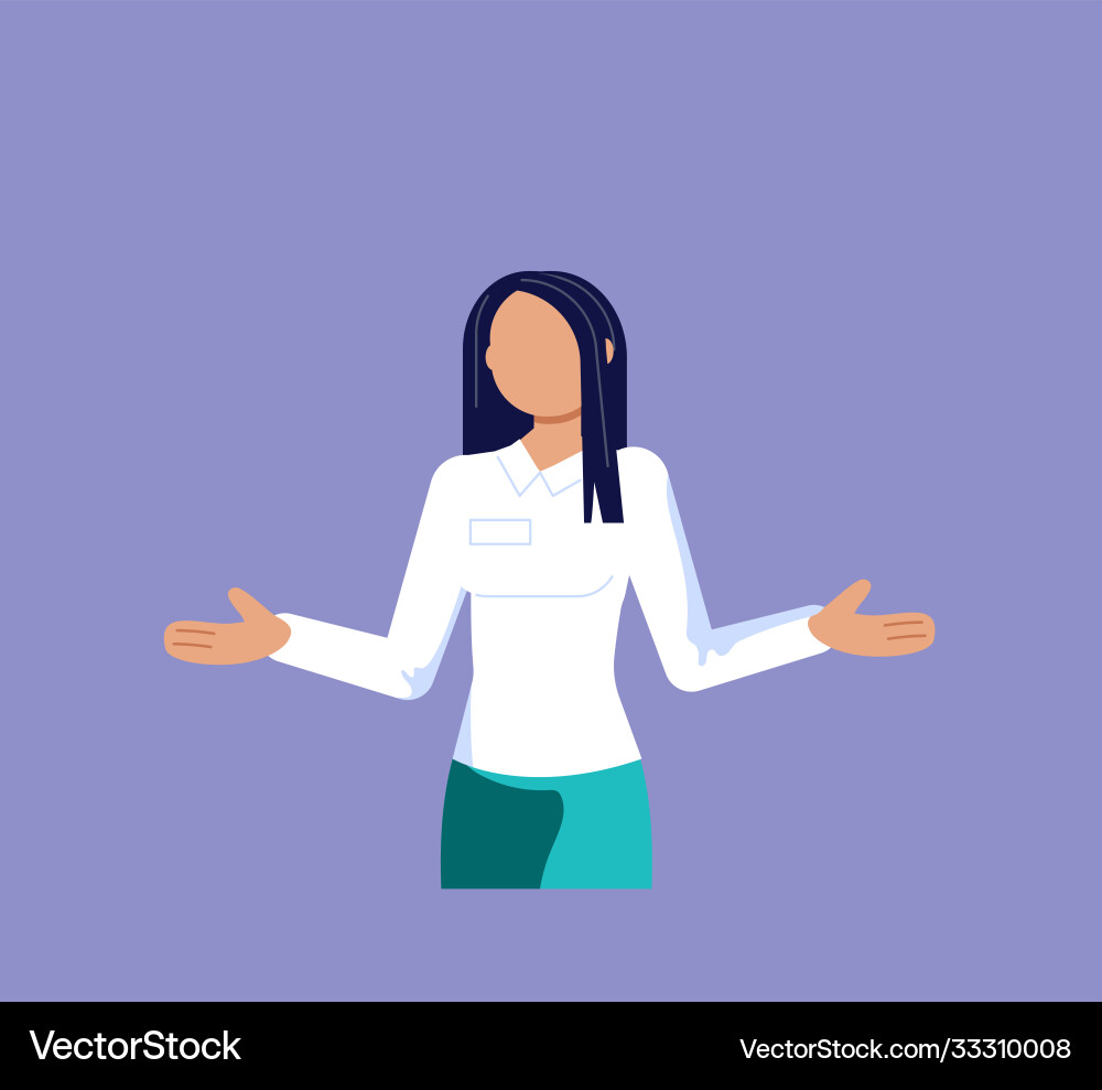 Confused young woman Royalty Free Vector Image