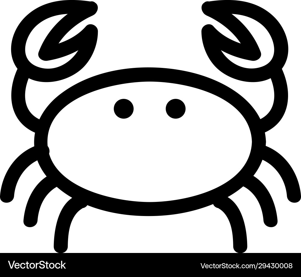 Crab icon isolated contour symbol Royalty Free Vector Image