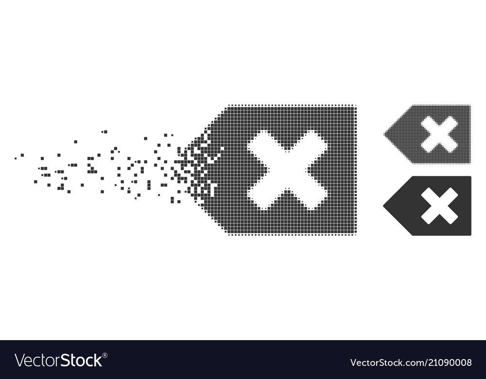 Dissolving pixel halftone backspace icon Vector Image Dissolving pixel halftone backspace icon Vector Image