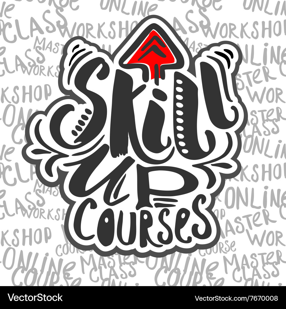 Education and skill up concept hand lettering Vector Image