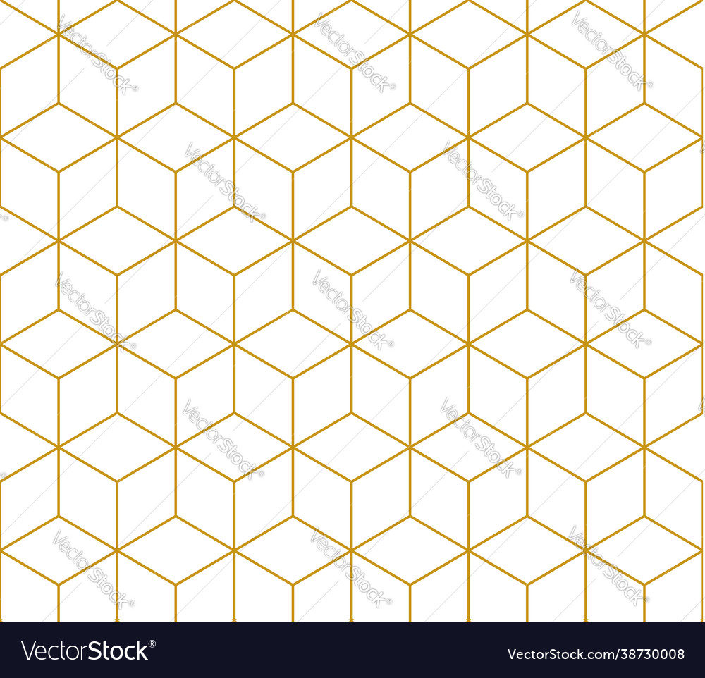 Golden outline square pattern seamless pattern Vector Image