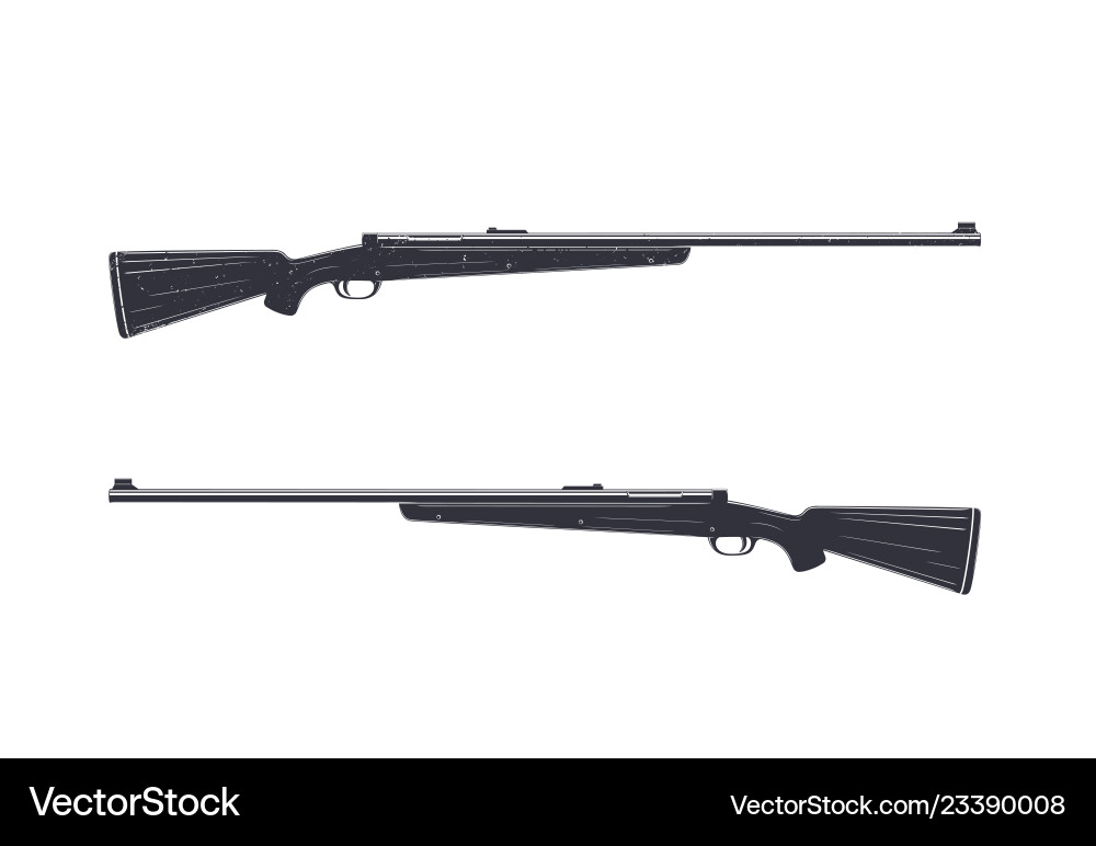 Hunting rifle isolated on white Royalty Free Vector Image