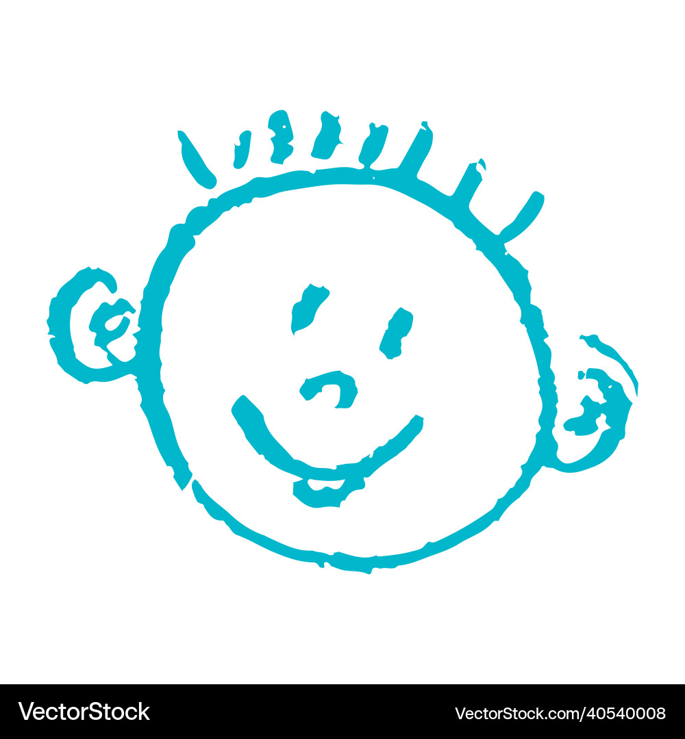 Icon in hand draw style drawing with wax crayons Vector Image