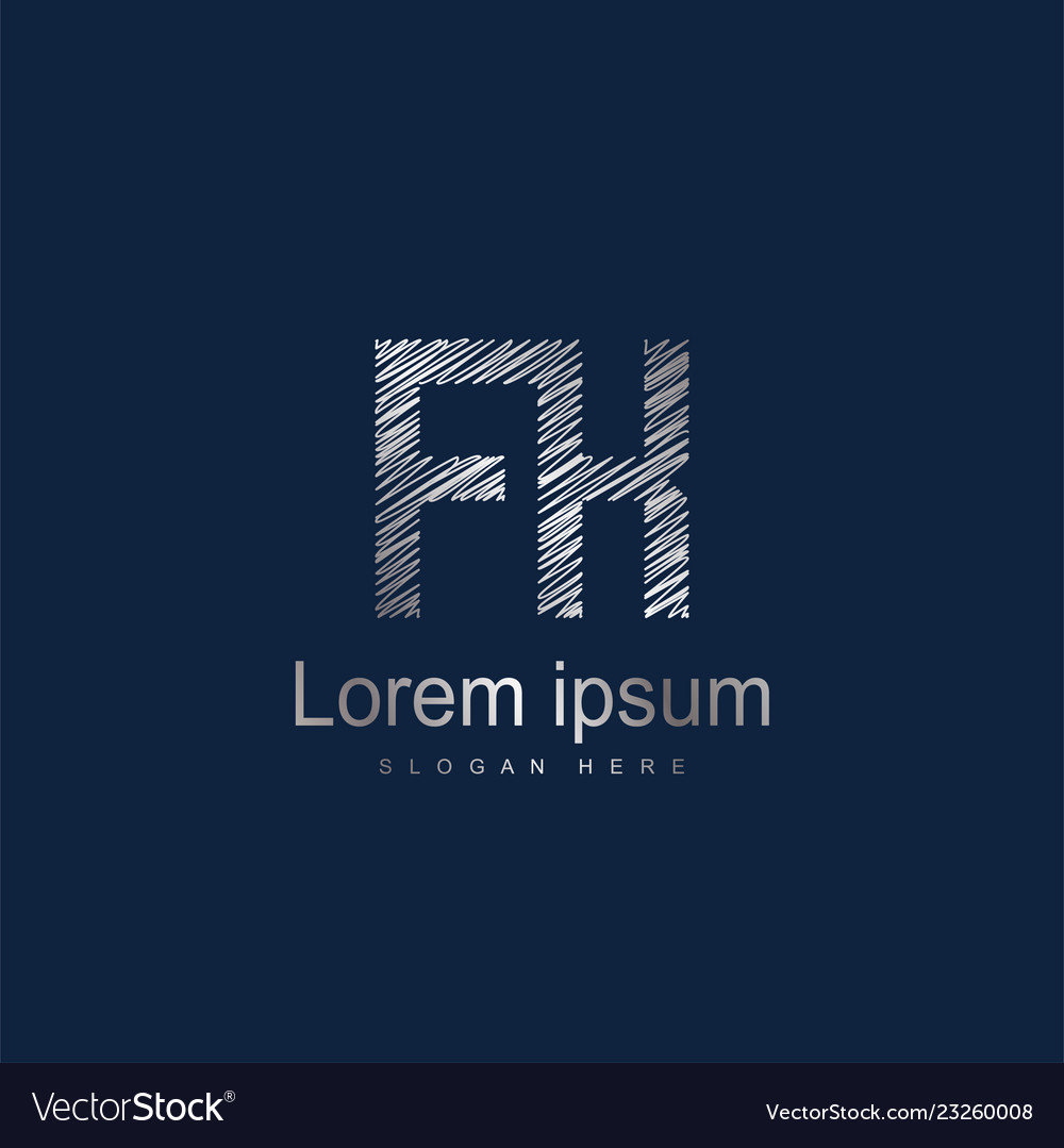 Initial letter fk logo template design Royalty Free Vector