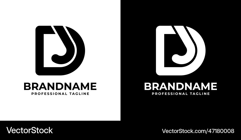 Letter dj or jd monogram logo suitable for any Vector Image