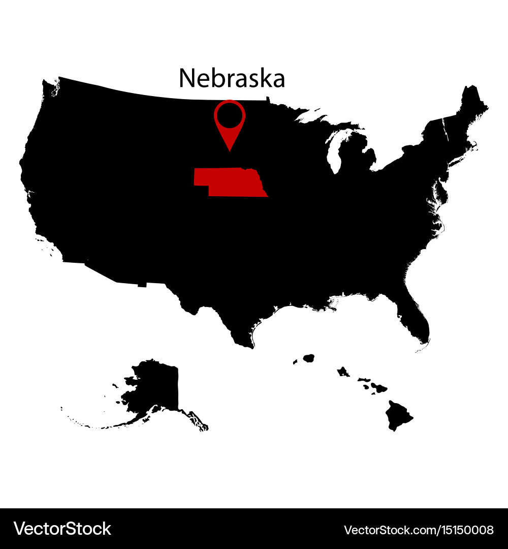 Map of the us state nebraska Royalty Free Vector Image