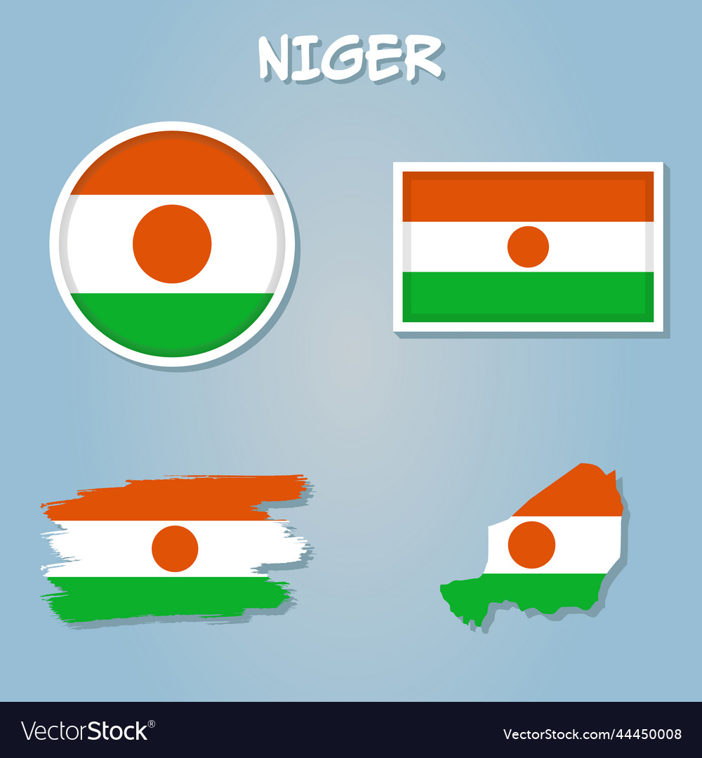 Niger national flag map design of country Vector Image