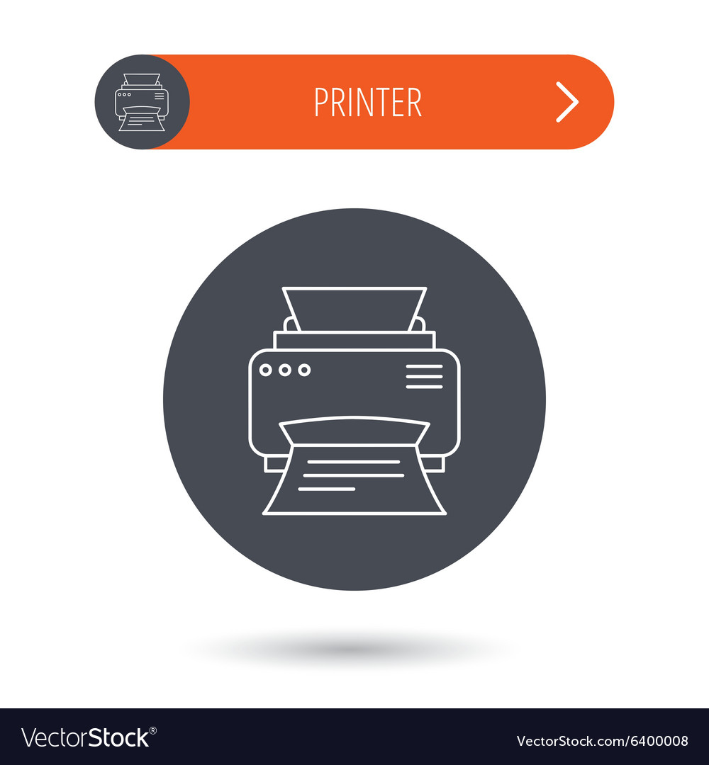 Printer icon print document technology sign Vector Image