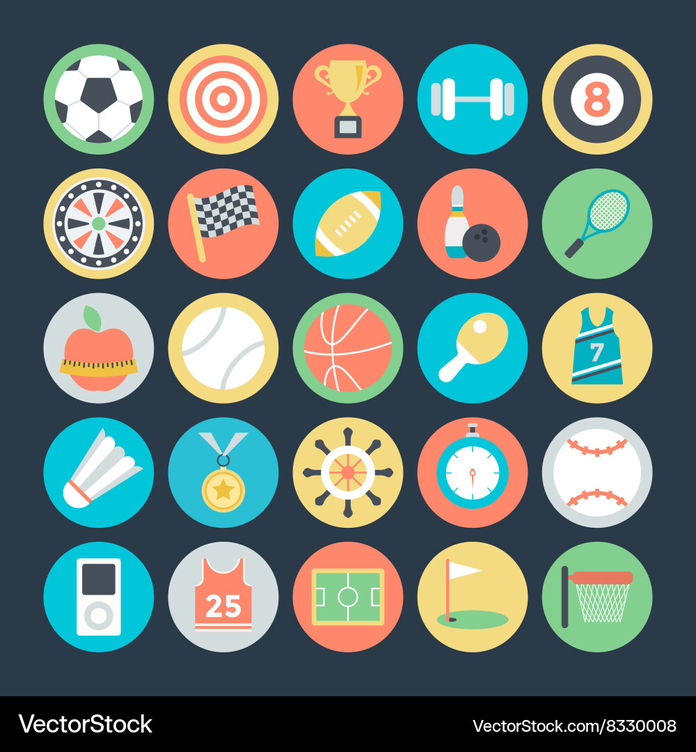 Sports colored icons 1 Royalty Free Vector Image