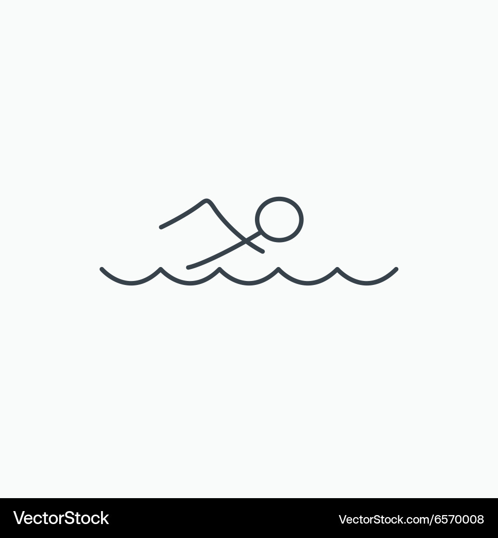 Swimming icon swimmer in waves sign Royalty Free Vector