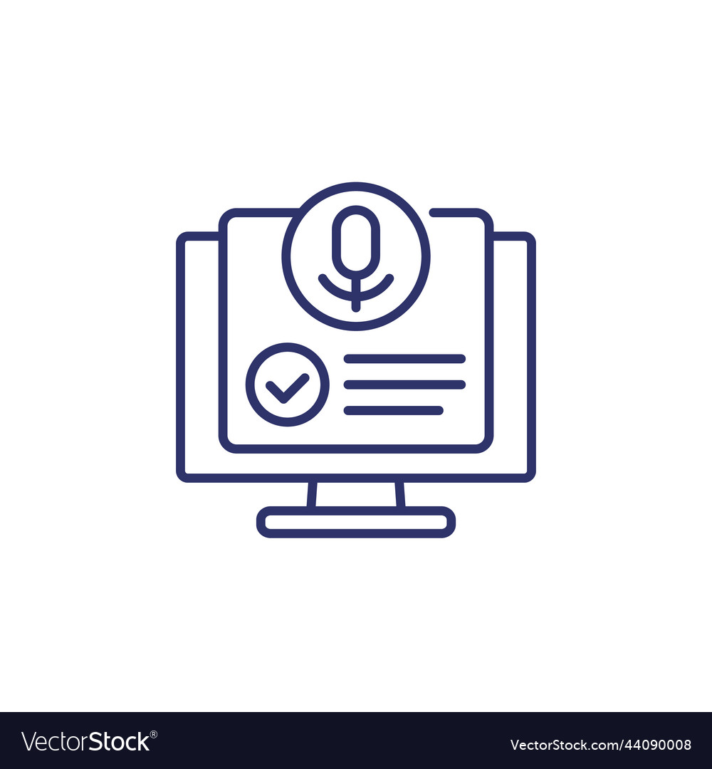 Voice control and audio recognition line icon Vector Image