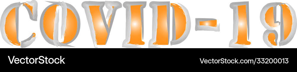 Abstract orange coronavirus icon with covid-19 Vector Image