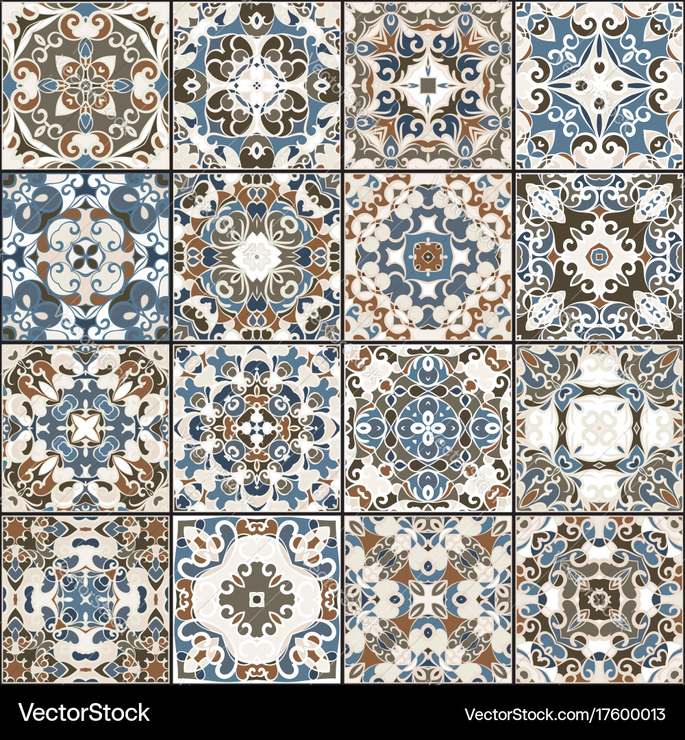 Collection of ceramic tiles Royalty Free Vector Image