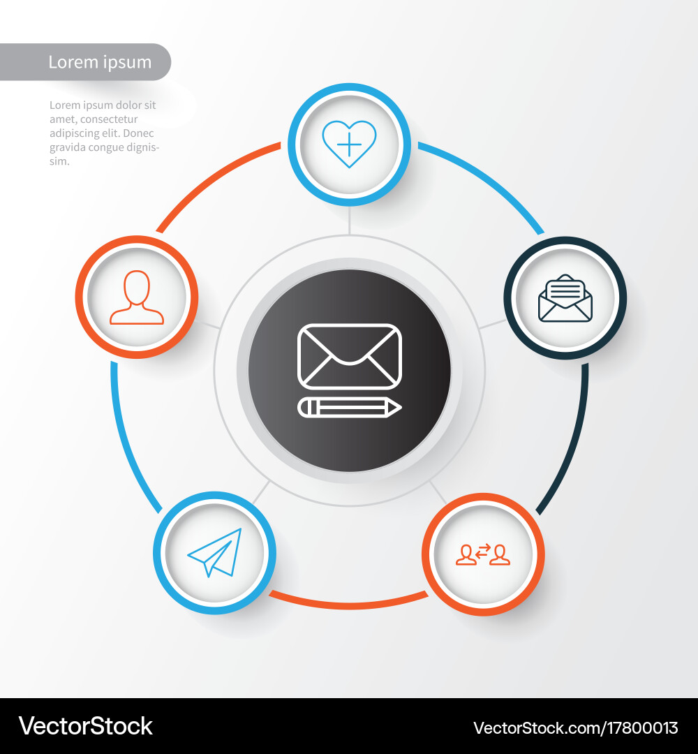 Communication icons set collection of edit Vector Image