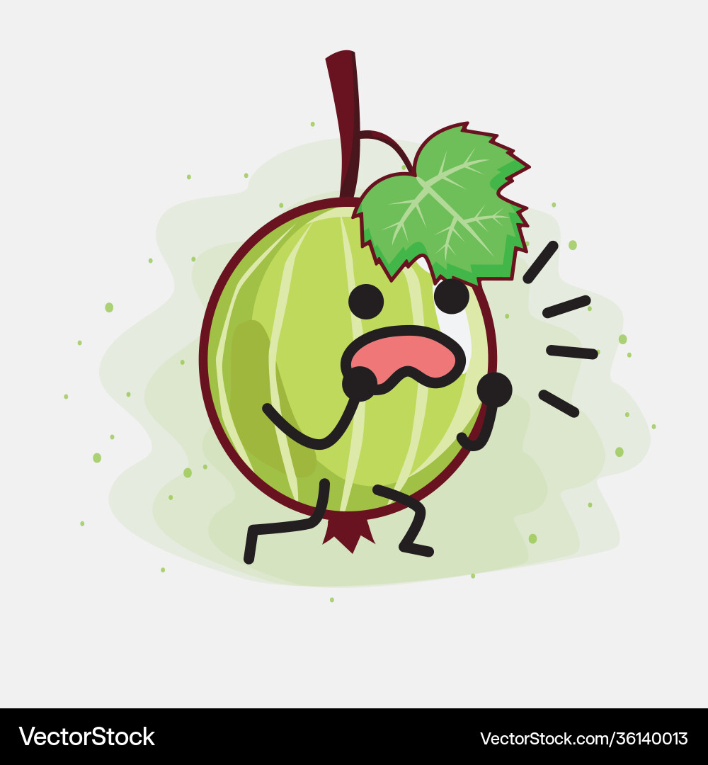 Cute gooseberry fruit mascot character Royalty Free Vector