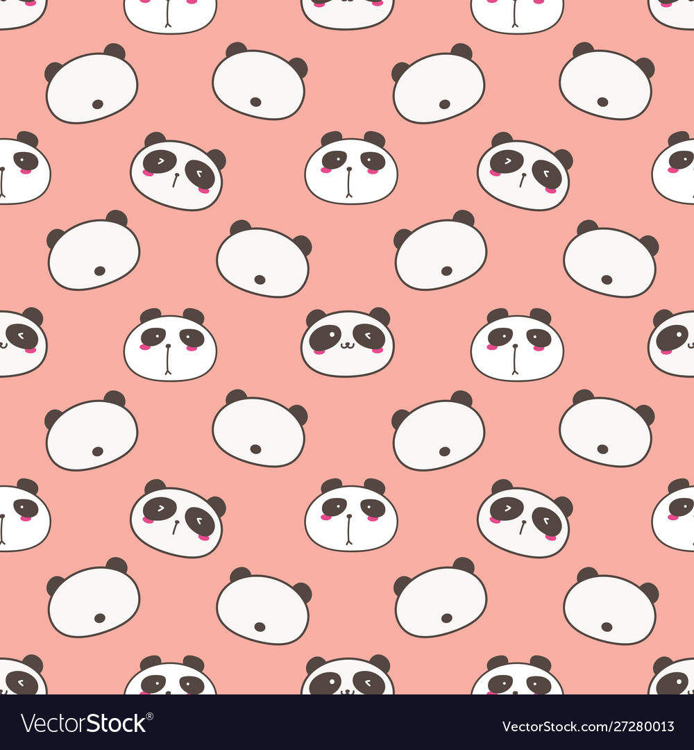 Cute panda seamless pattern background Royalty Free Vector