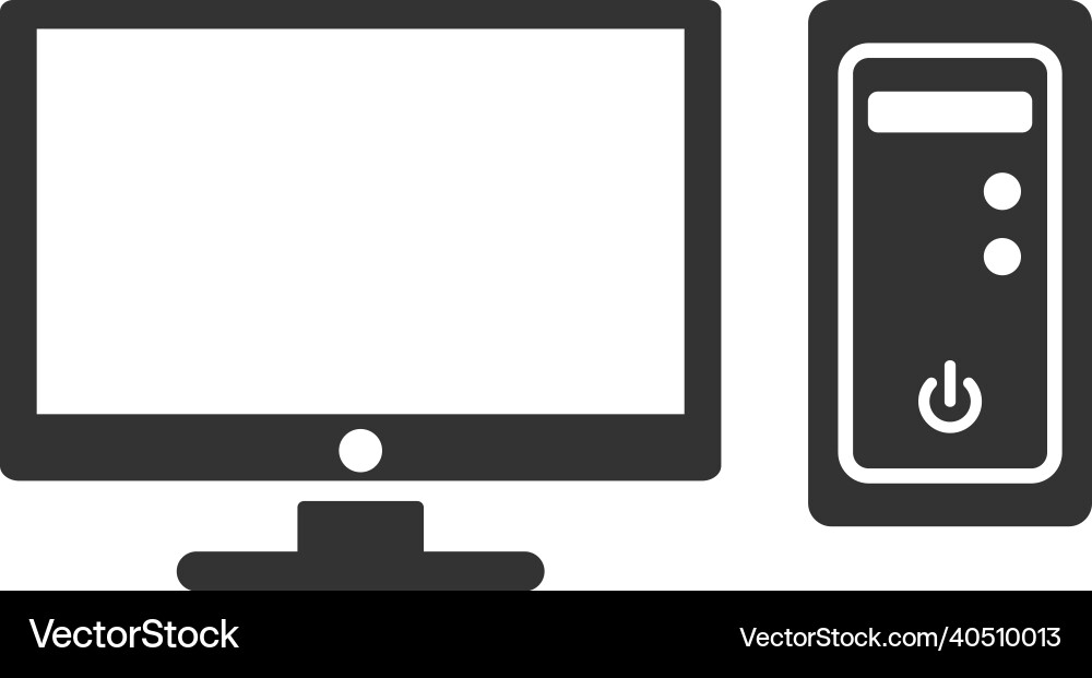 Desktop monitor icon design Royalty Free Vector Image