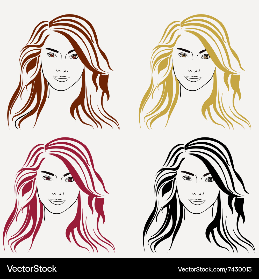 Hairstyle girls Royalty Free Vector Image - VectorStock