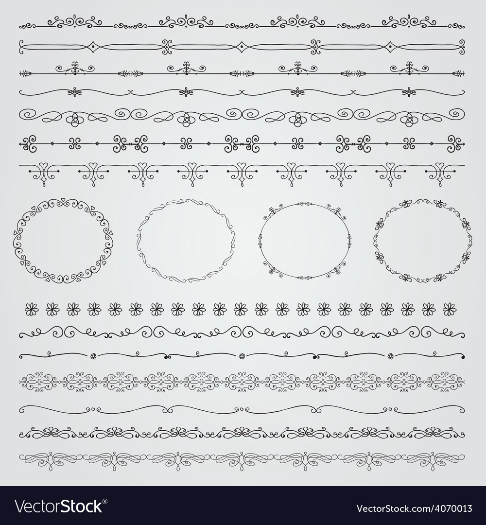 Hand drawn borders and frames Royalty Free Vector Image