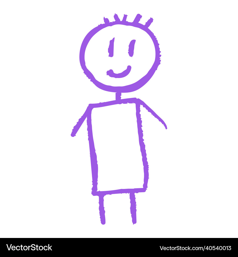 Icon in hand draw style drawing with wax crayons Vector Image