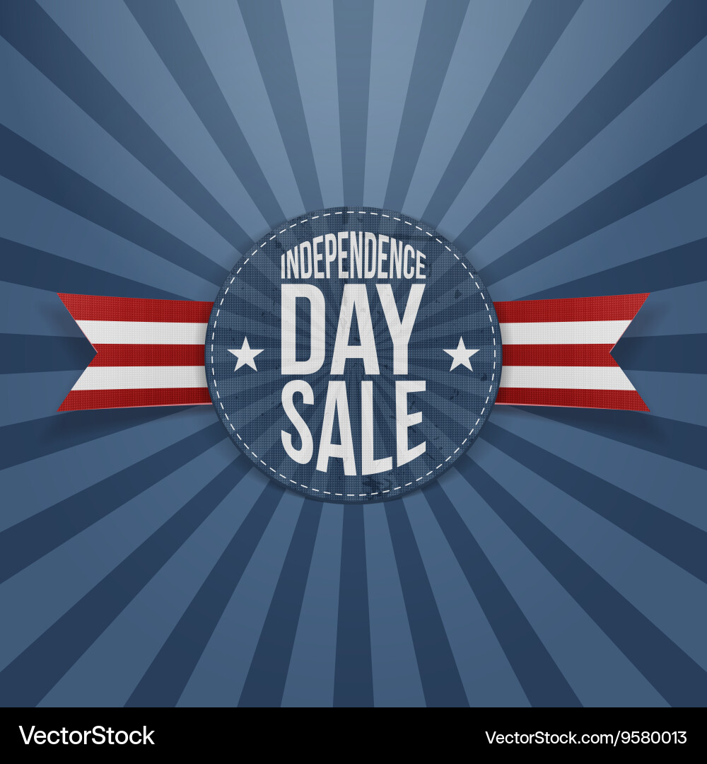 Independence day sale circle badge Royalty Free Vector Image