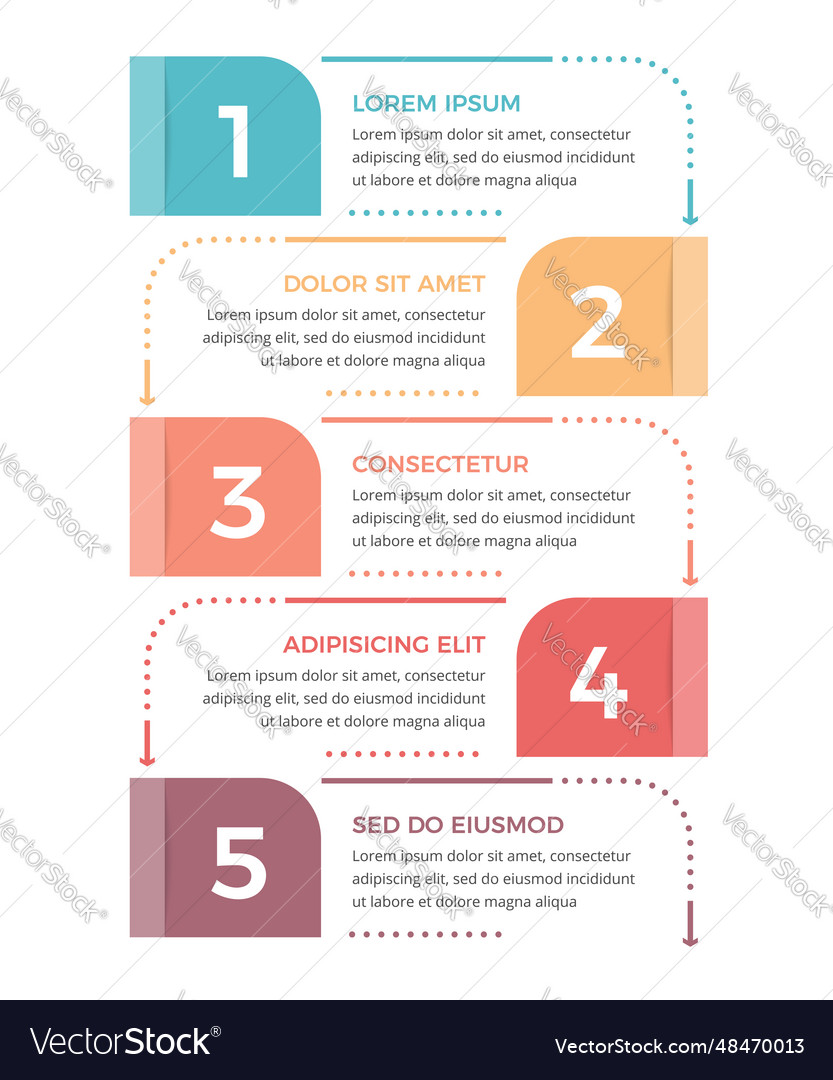 Infographic template - 5 elements Royalty Free Vector Image