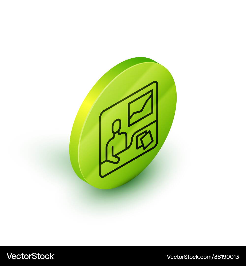Isometric line trading courses icon isolated Vector Image