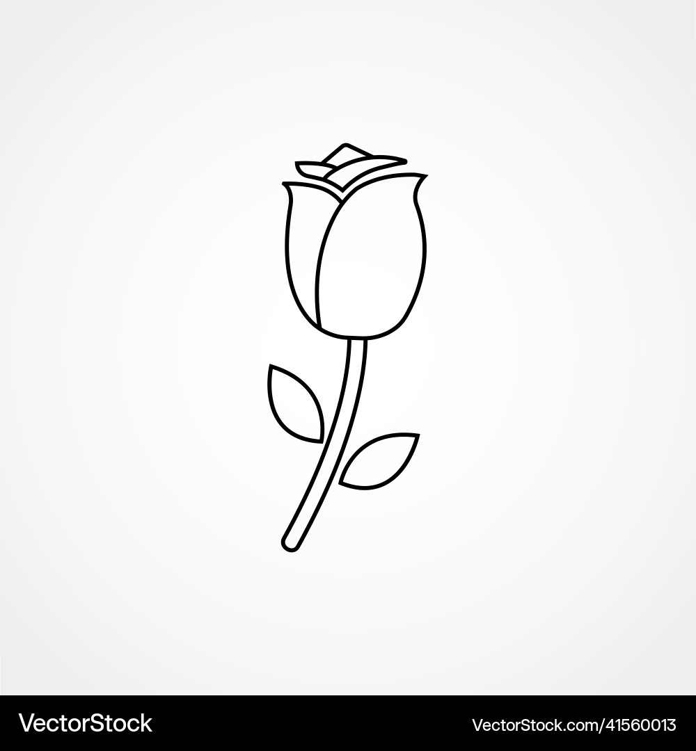 Line icon- rose isolated on white background art Vector Image