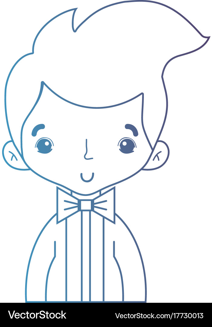 Line nice boy with elegant suit and hairstyle Vector Image